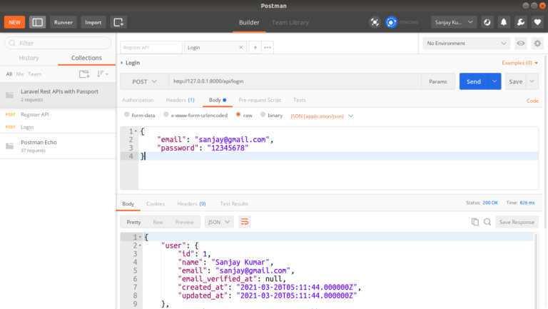 REST Api Development in Laravel 8 with Passport