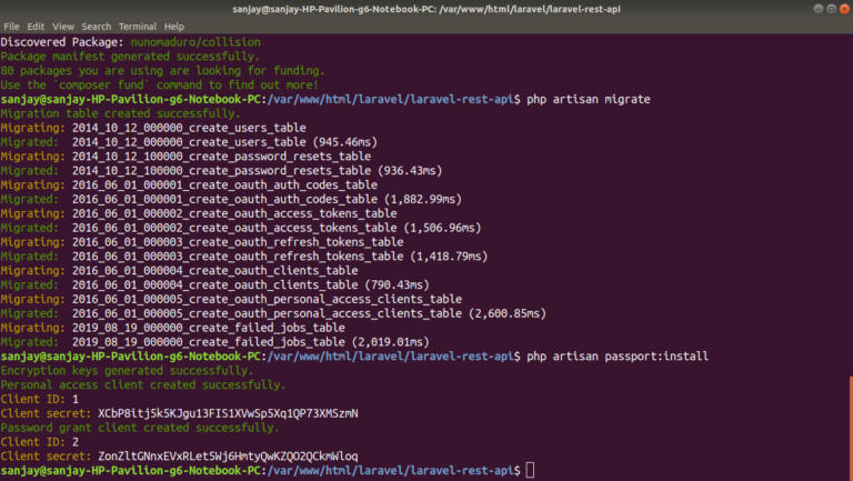 REST Api Development in Laravel 8 with Passport