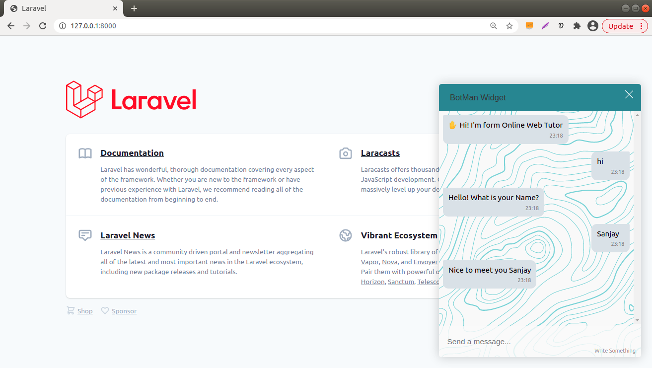 Botman Chatbot Integration In Laravel 8 Tutorial