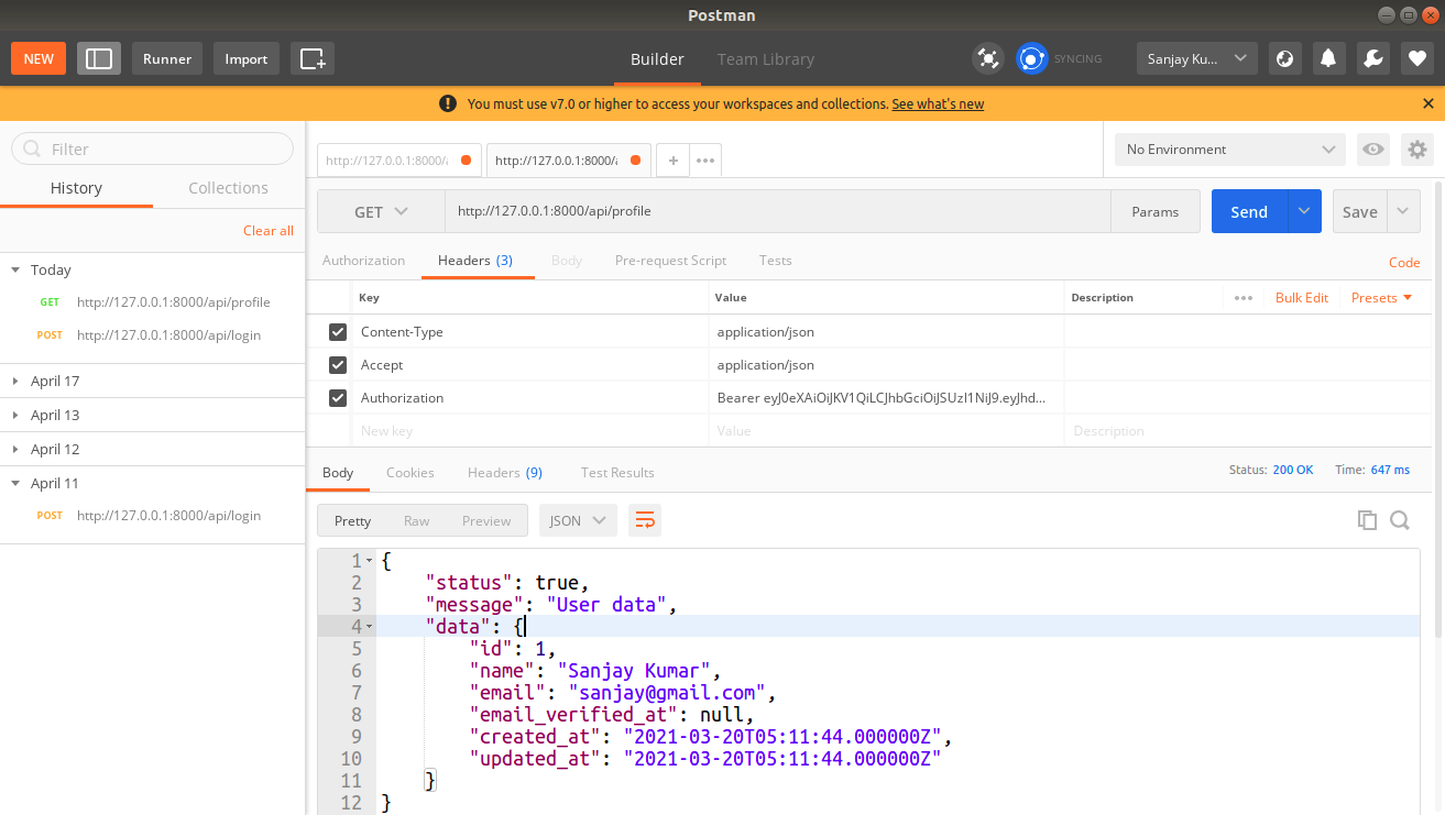 REST Api Development in Laravel 8 with Passport