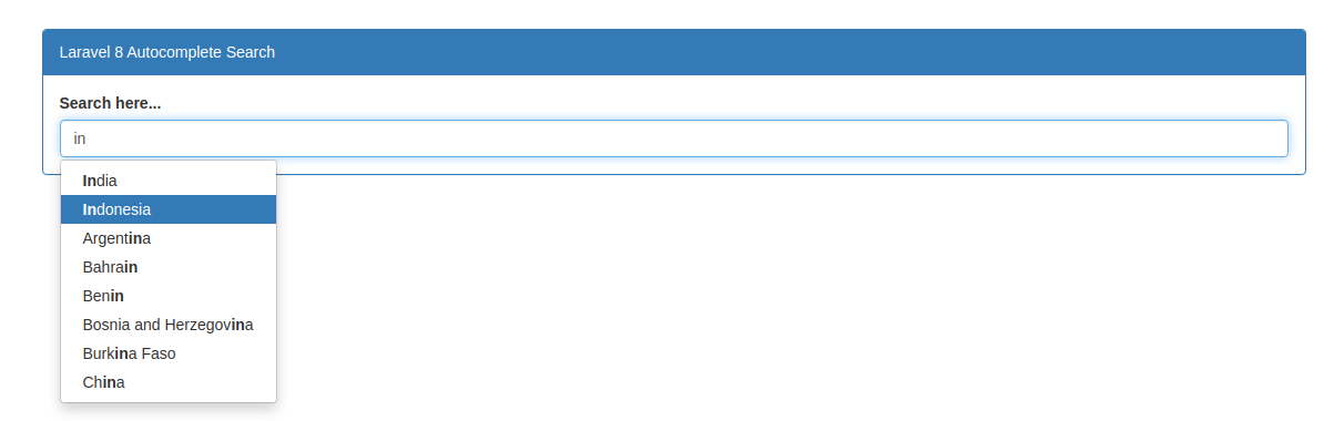 Laravel 8 Database AutoComplete Search Using Typeahead Laravel 8 Database AutoComplete Search Using Typeahead