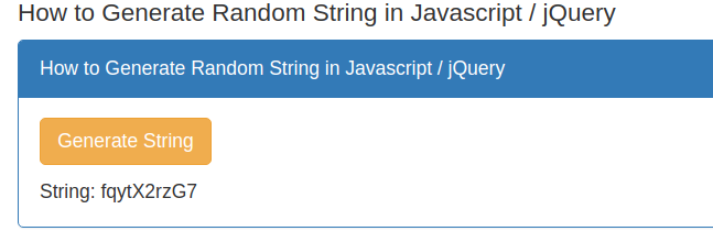 How To Generate Random String In JQuery Javascript