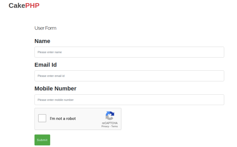 CakePHP 4 Integration of Google reCaptcha v2 Tutorial